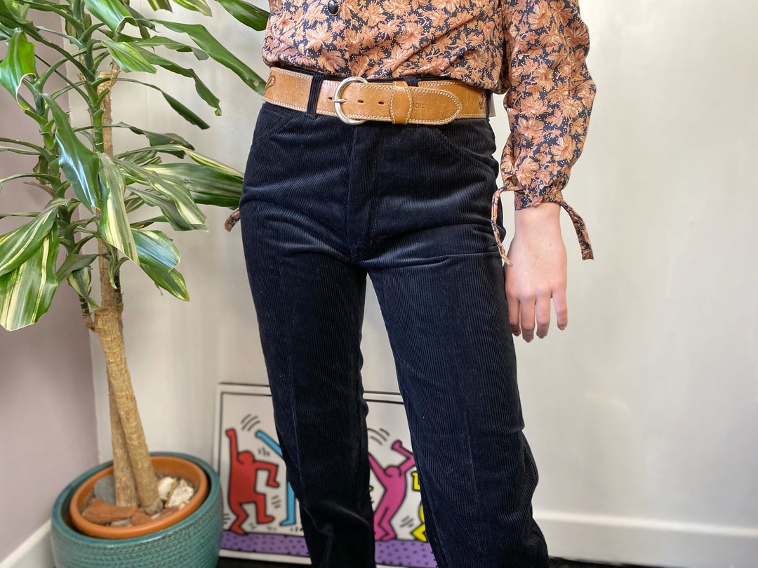 1970s Men's Vintage Drainpipe Corduroy Trousers, XS, Slim Fit ...