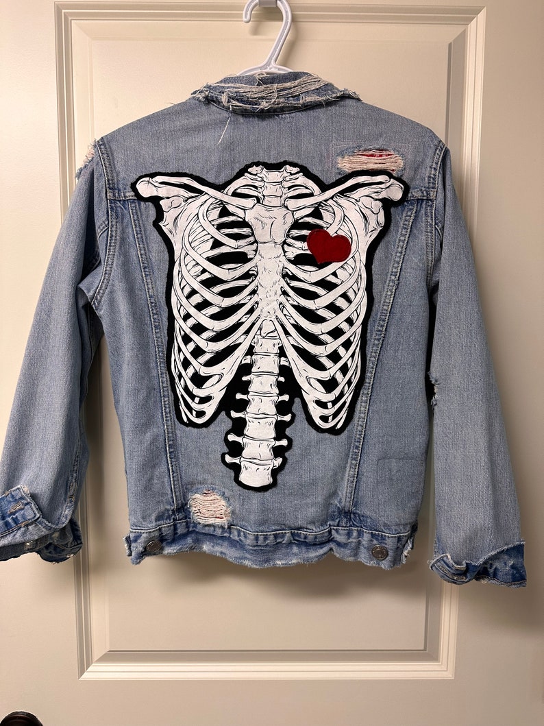 Skeleton Ribcage Jean Jacket - Etsy