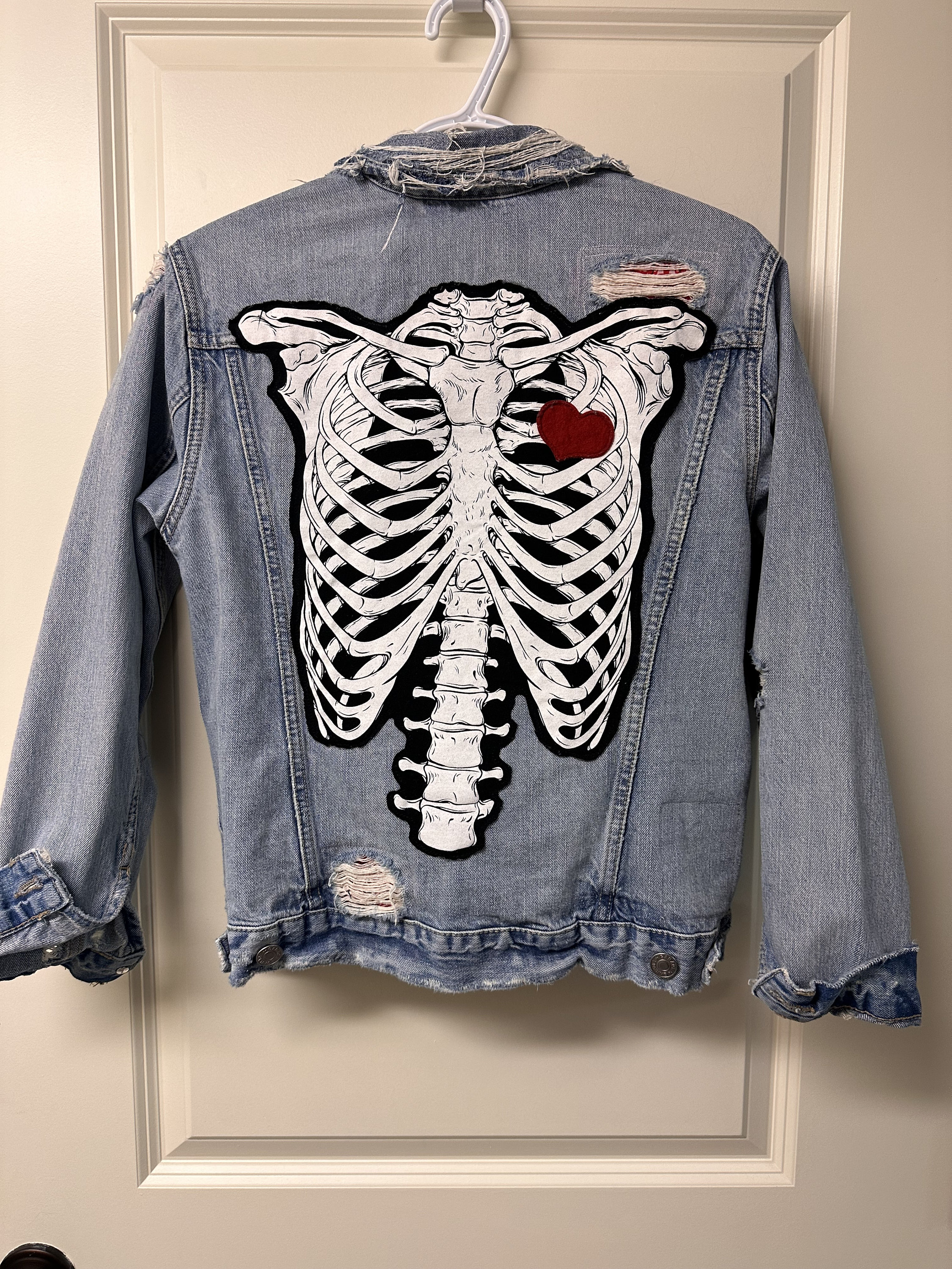 Skeleton Ribcage Jean Jacket - Etsy