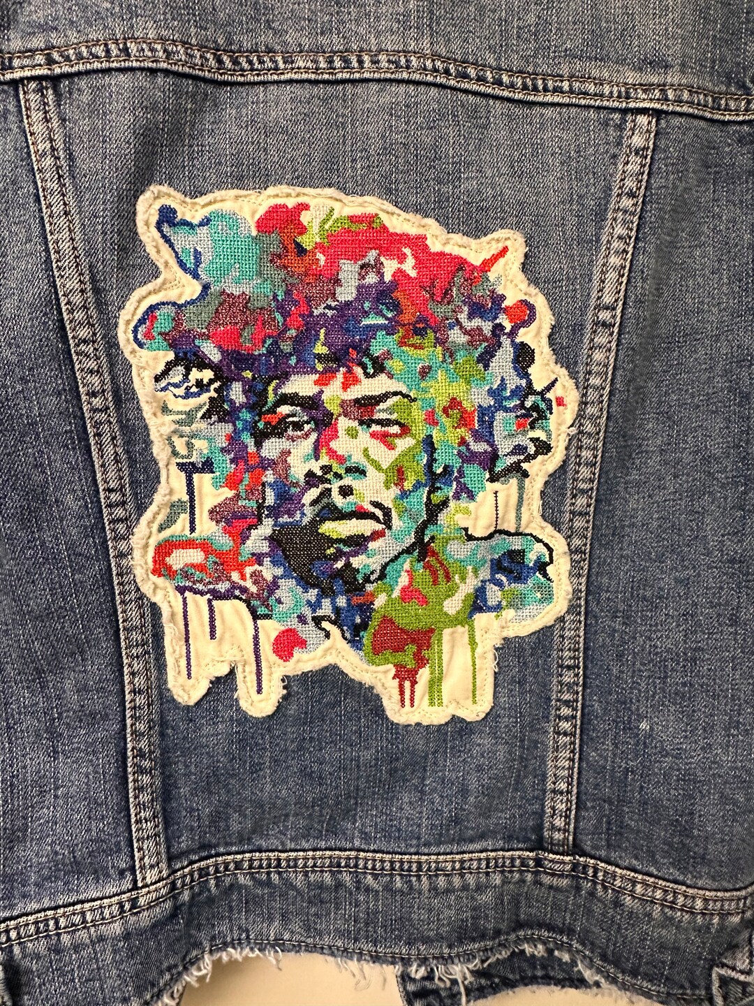 Jimi Hendrix Embroidered Jean Jacket - Etsy