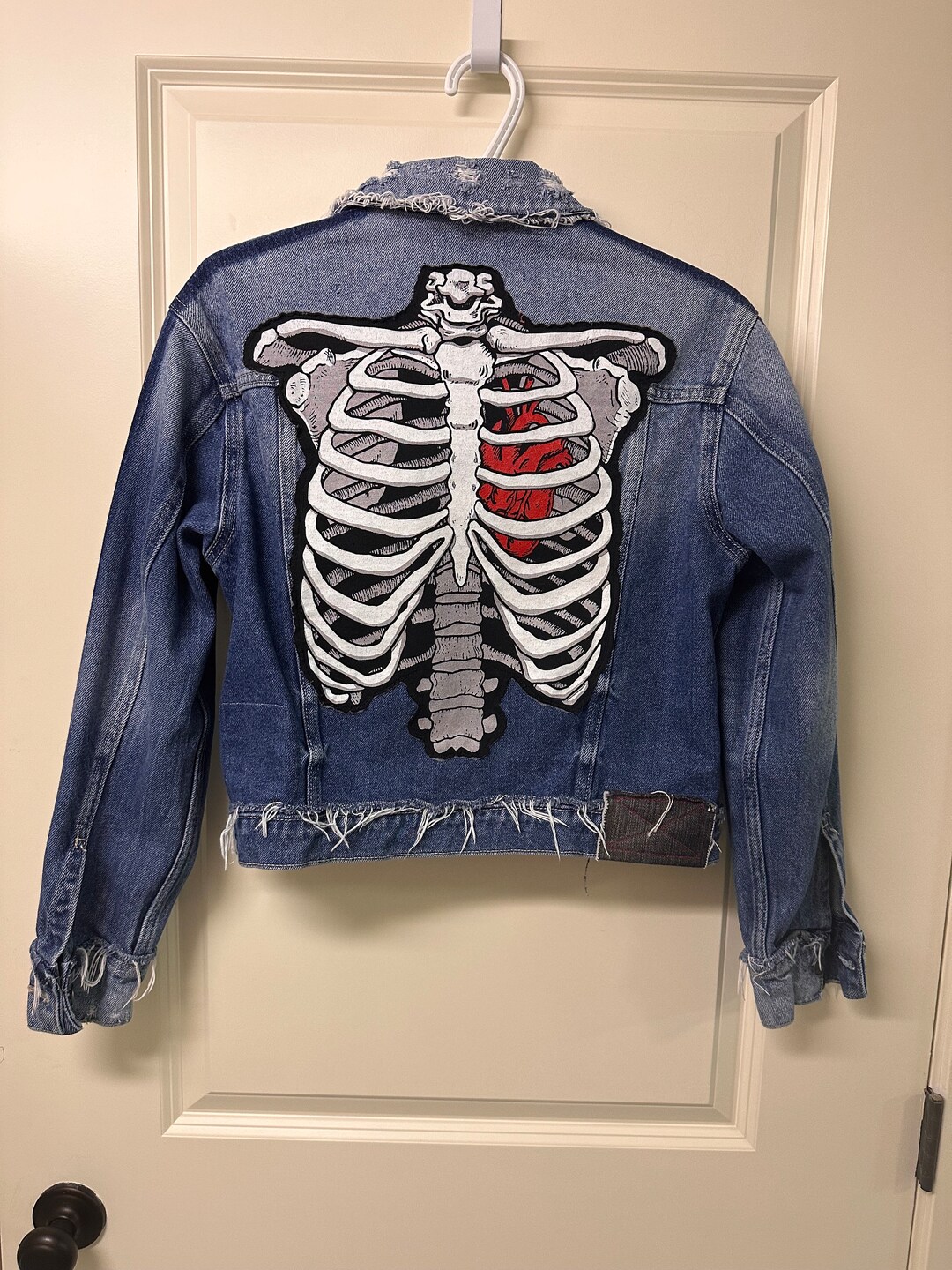 Skeleton Rib Cage Jean Jacket - Etsy