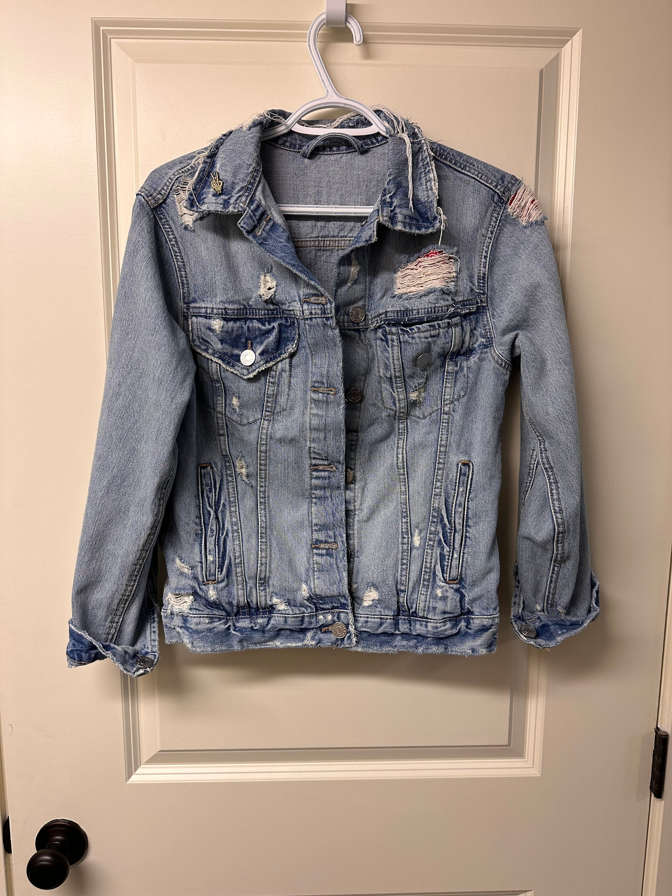 Skeleton Ribcage Jean Jacket - Etsy