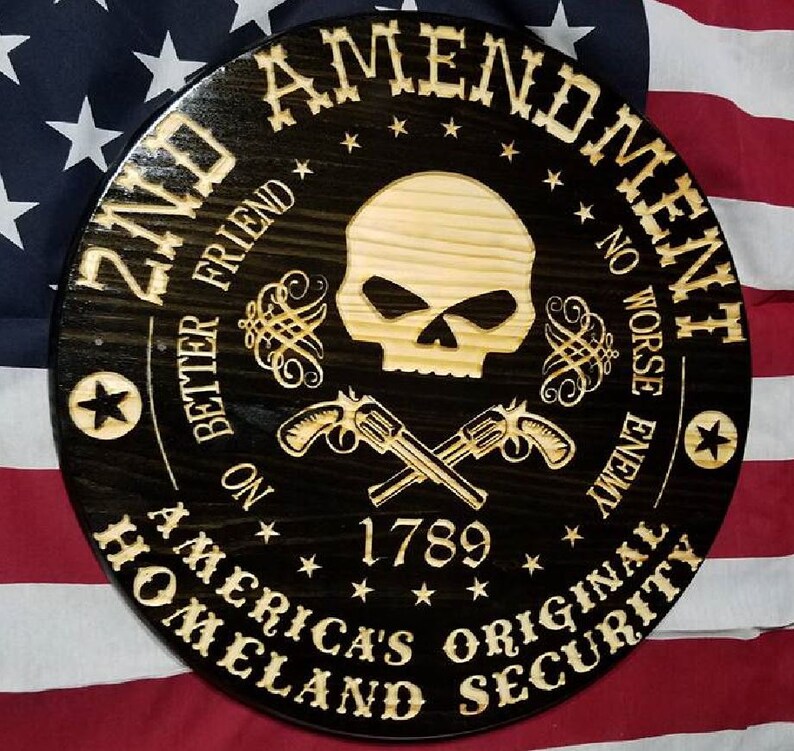 2nd Amendment Wood Carved Sign. Second Amendment Wall Decor - Etsy