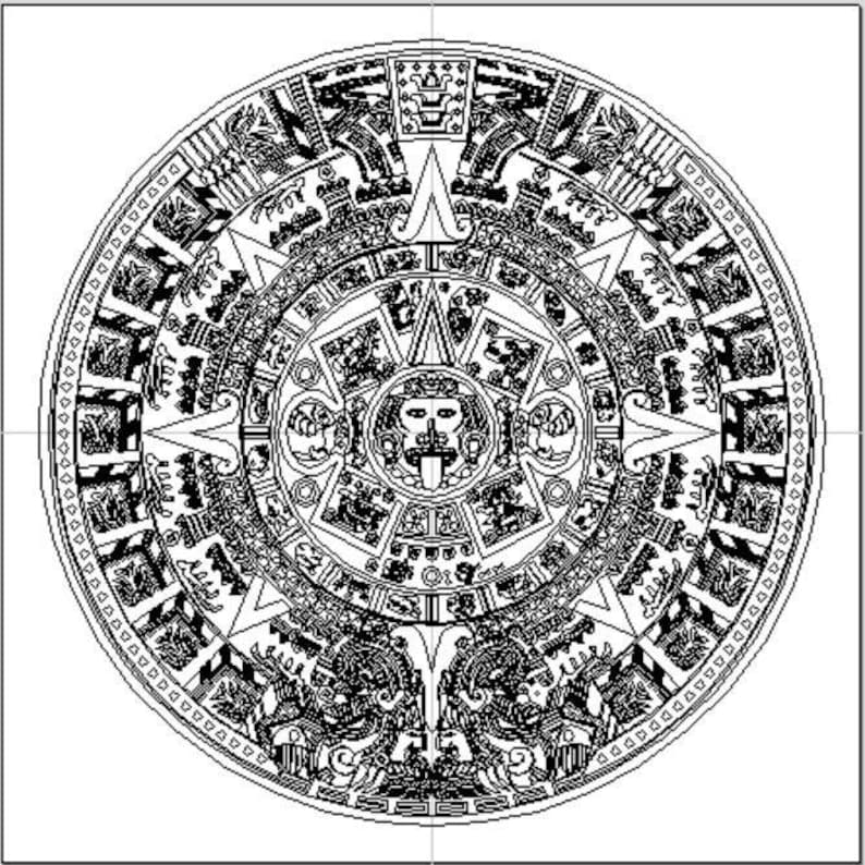 Aztec Calendar all four files in dfx eps svg and ai formats | Etsy