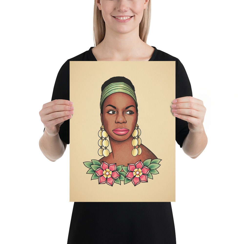 Nina Tattoo Print. Old School Tattoo. Portrait in Traditional Tattoo ...