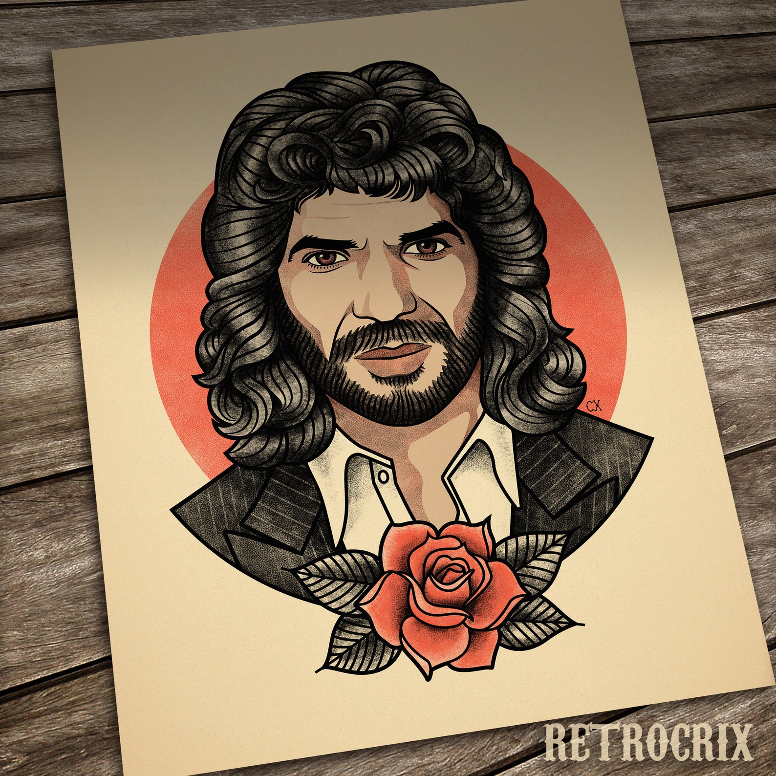 Camarón De La Isla Tattoo Print. Old School Tattoo. Portrait - Etsy