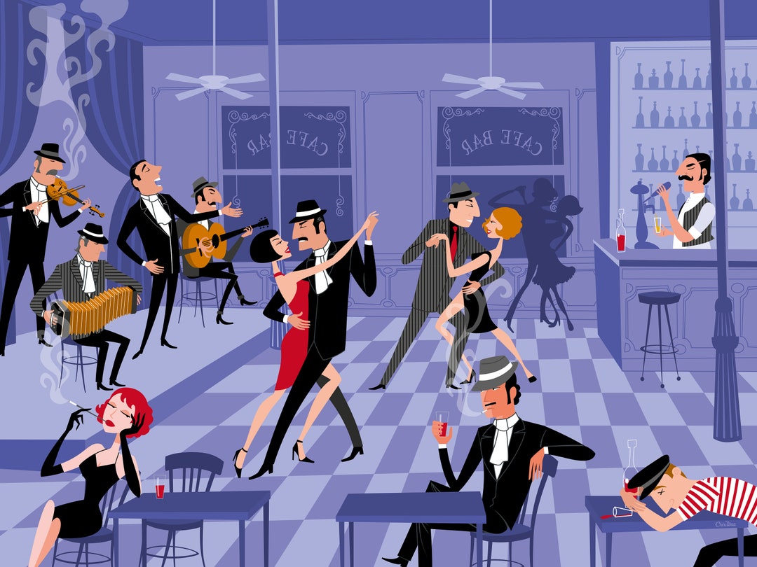 Poster "tango Bar". Argentinian Scene Print, Argentinian Tango Dance ...