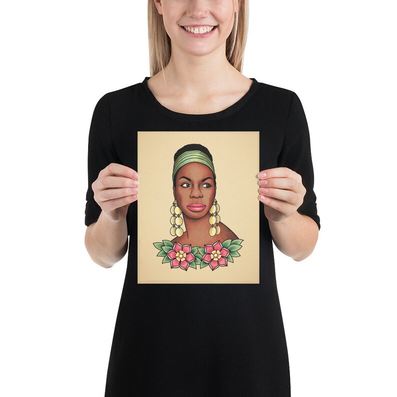 Nina Tattoo Print. Old School Tattoo. Portrait in Traditional Tattoo ...