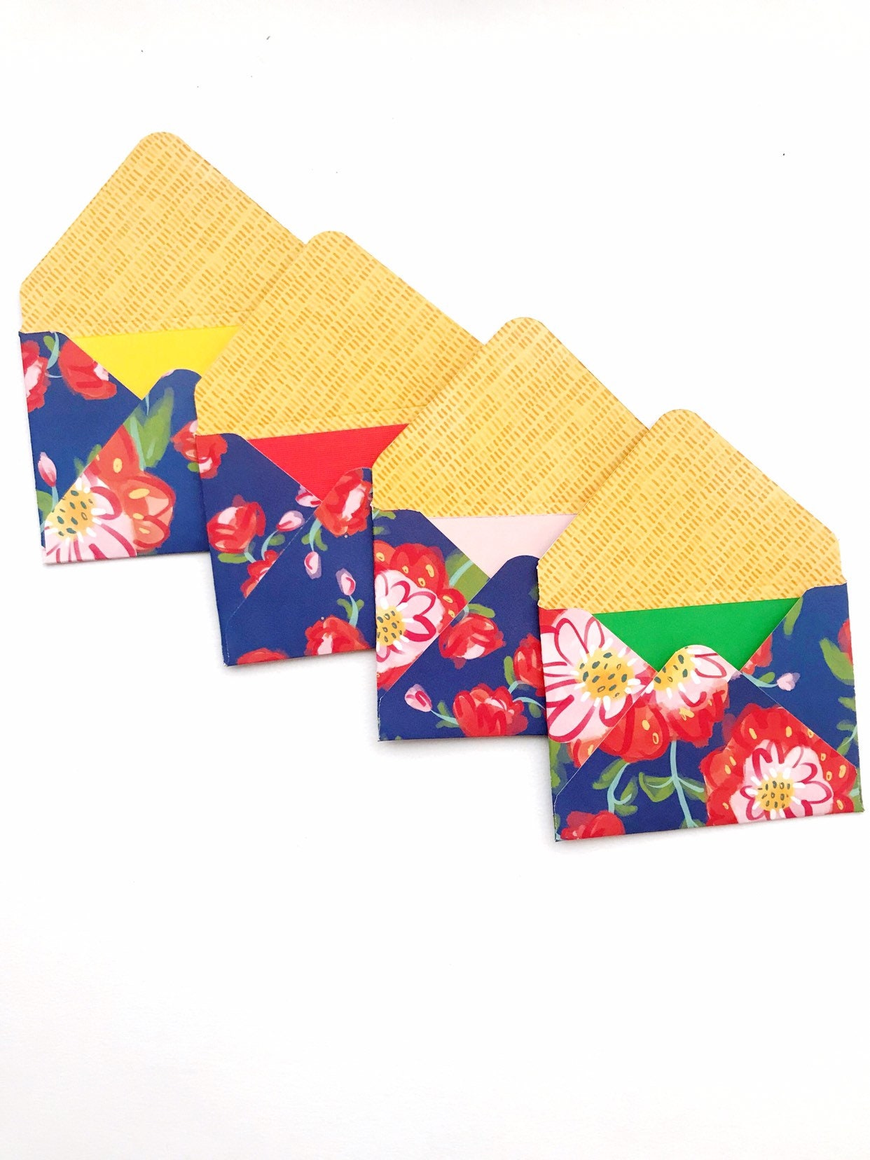 Blank Floral Envelopes, Cute Note Cards, Gift Enclosures, Blank Mini ...