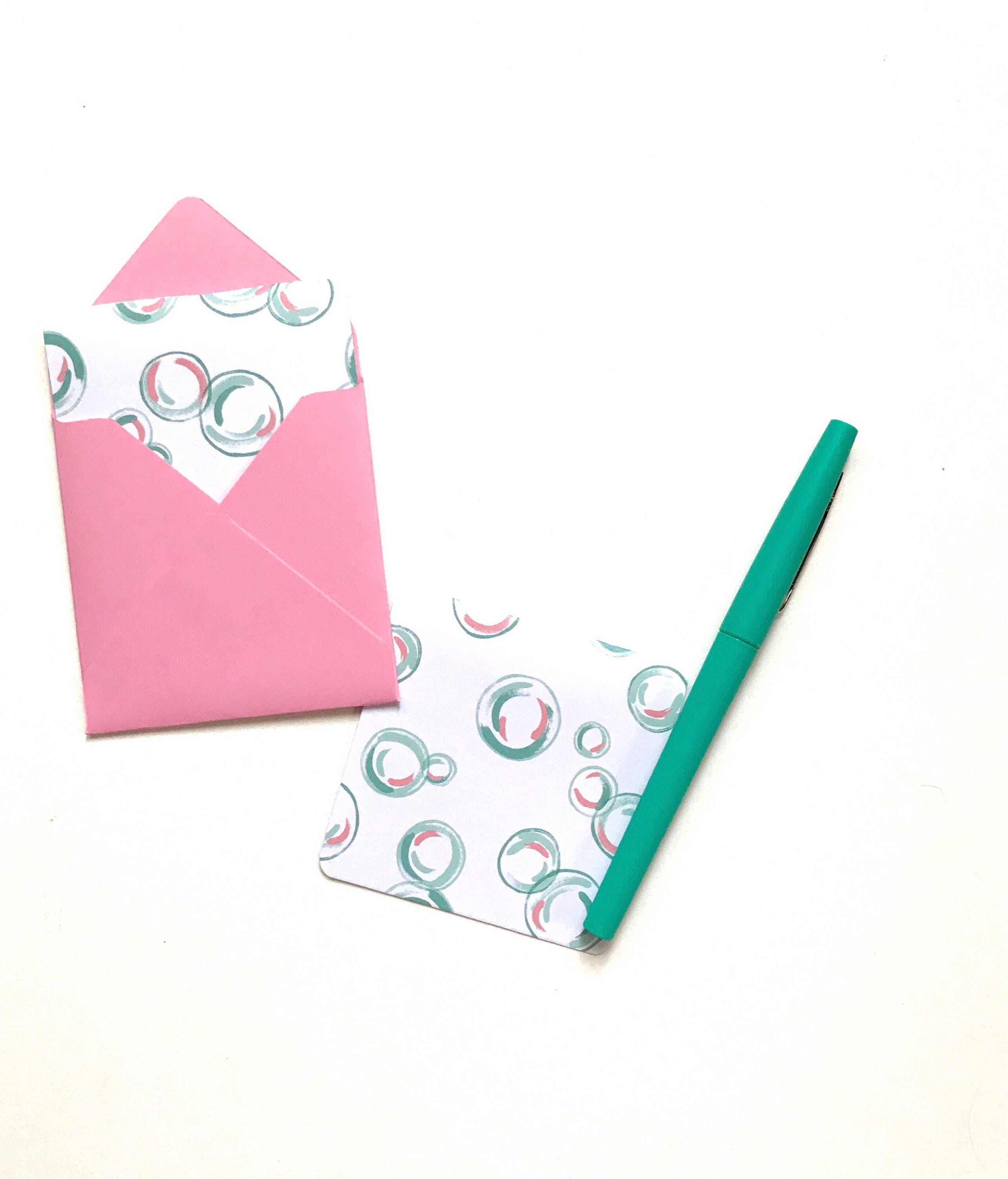 Bubble mini cards small square cards bubble stationery | Etsy