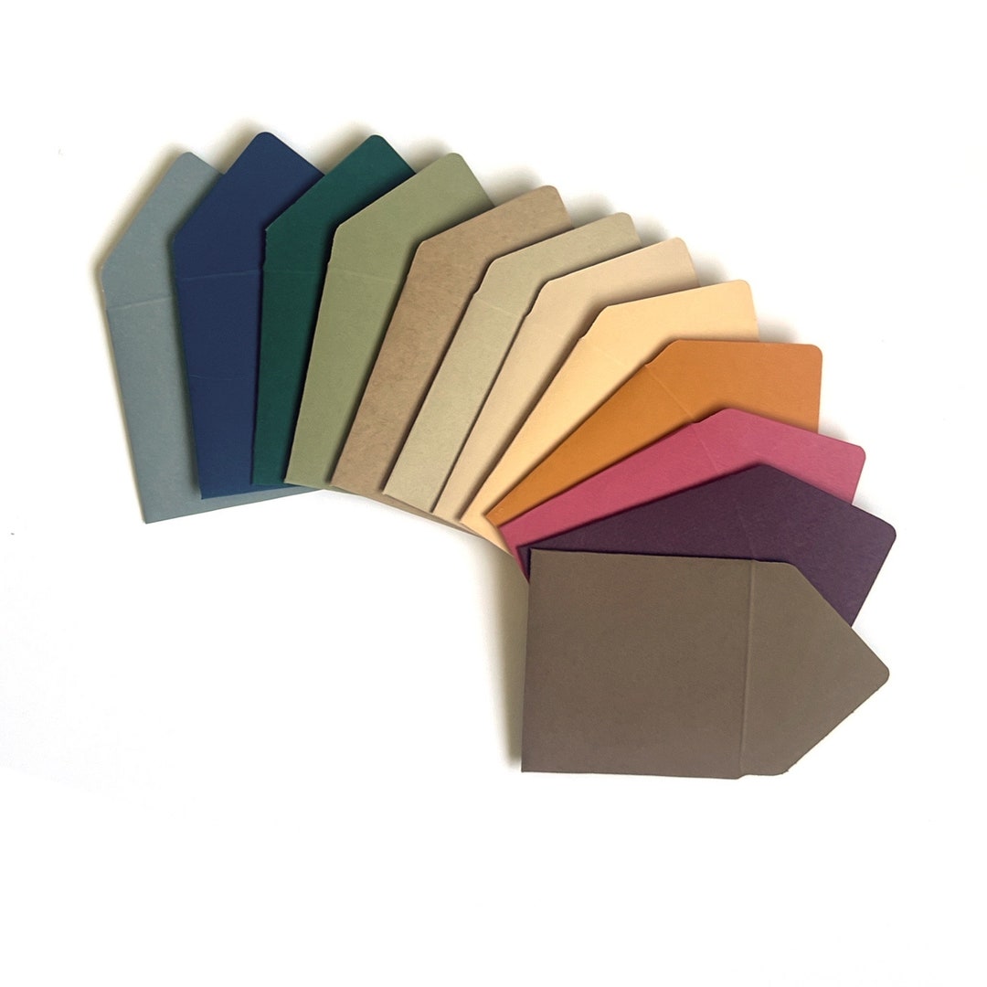Set of Assorted Color Envelopes, Blank Envelopes, 3x3 Square Envelopes ...