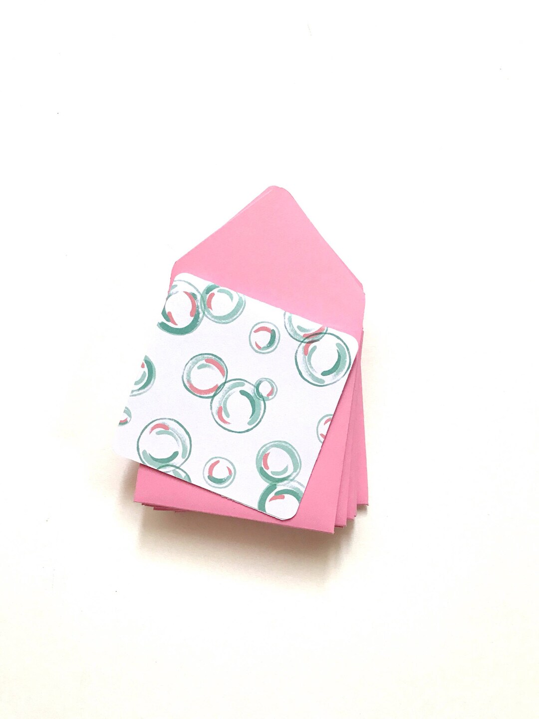 Bubble Mini Cards, Small Square Cards, Bubble Stationery, Blank Mini ...