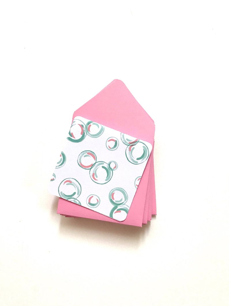 Bubble Mini Cards Small Square Cards Bubble Stationery - Etsy