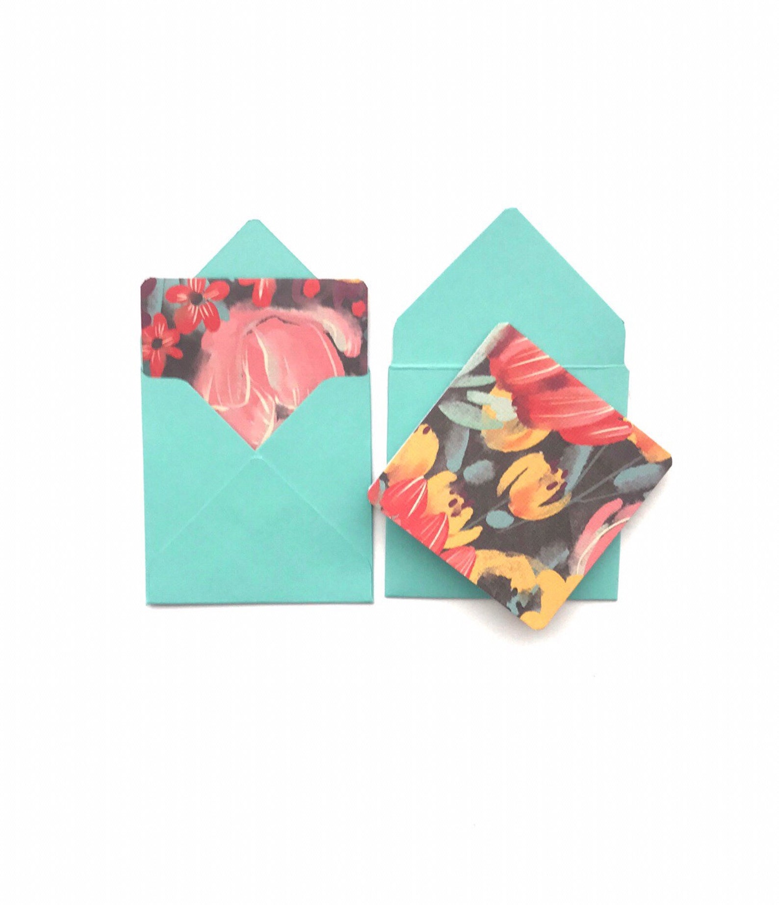 Watercolor Mini Cards Tiny Envelopes for Blank Note Cards - Etsy