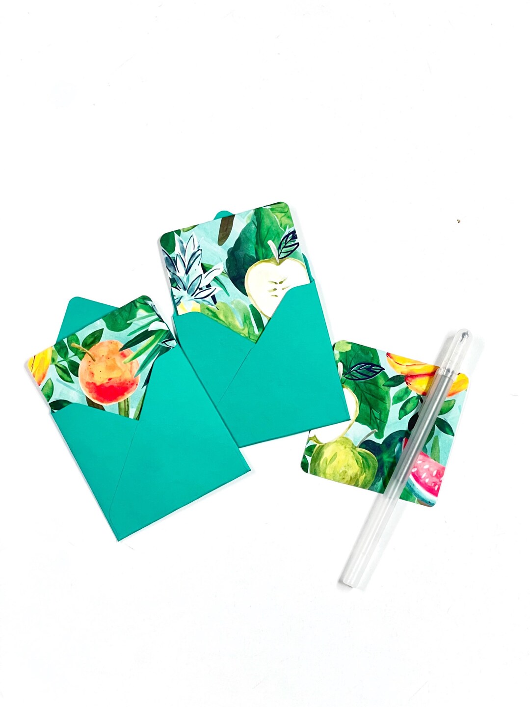 Fruit Mini Cards With Envelopes, Cute Fruit Stationery, Strawberry Note ...