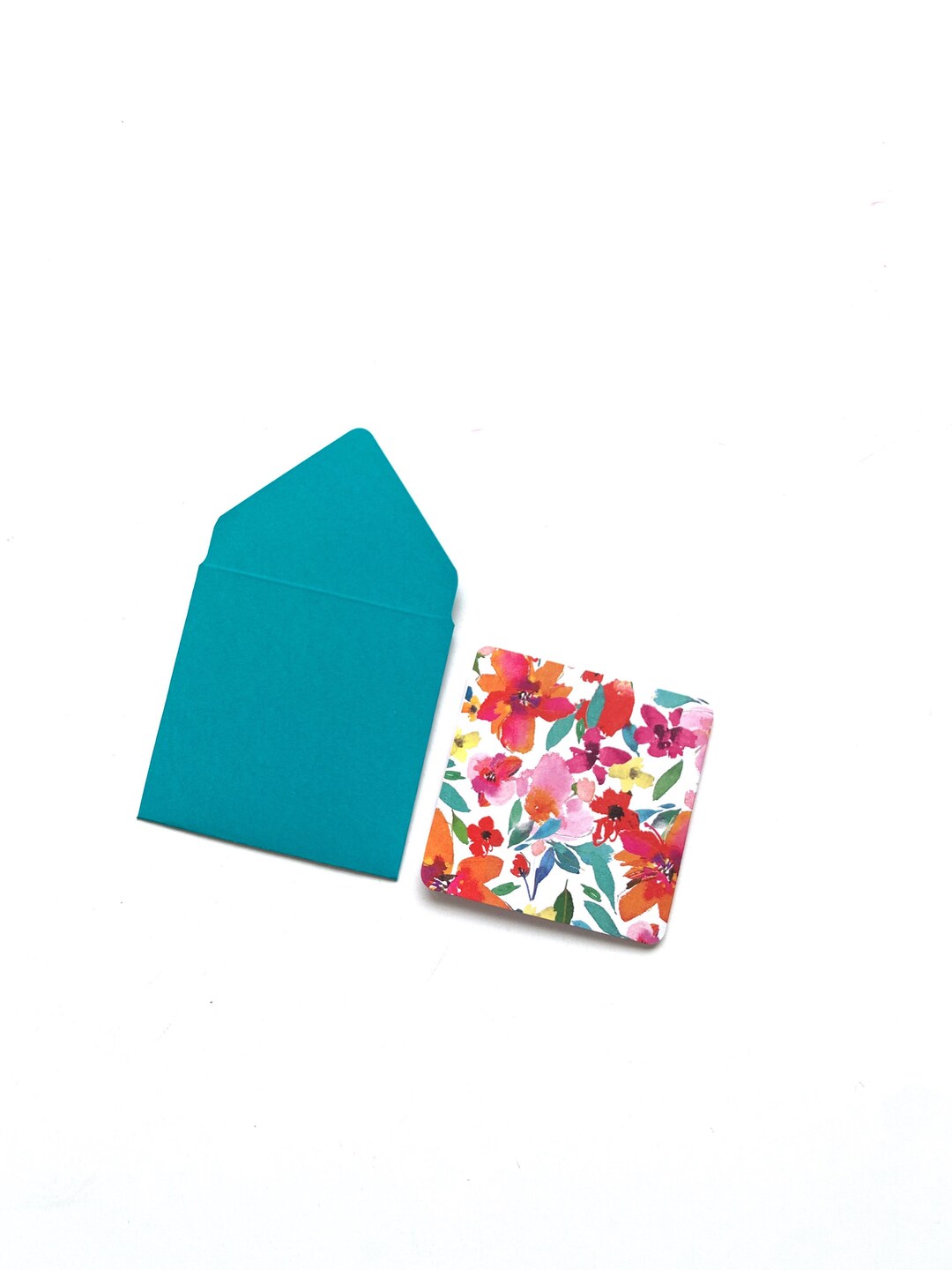 Set of Watercolor Floral Mini Cards, Blank Note Cards, Cute Little ...