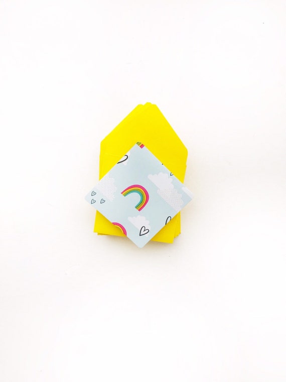 Rainbow Mini Cards Cute 3x3 Rainbow Cards Pride Stationery | Etsy