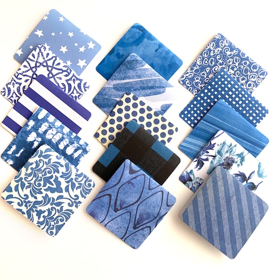 Blue mini cards cards for gifts shipping materials cute | Etsy