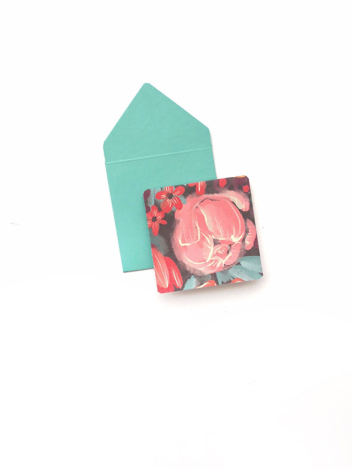 Watercolor Mini Cards Tiny Envelopes for Blank Note Cards | Etsy