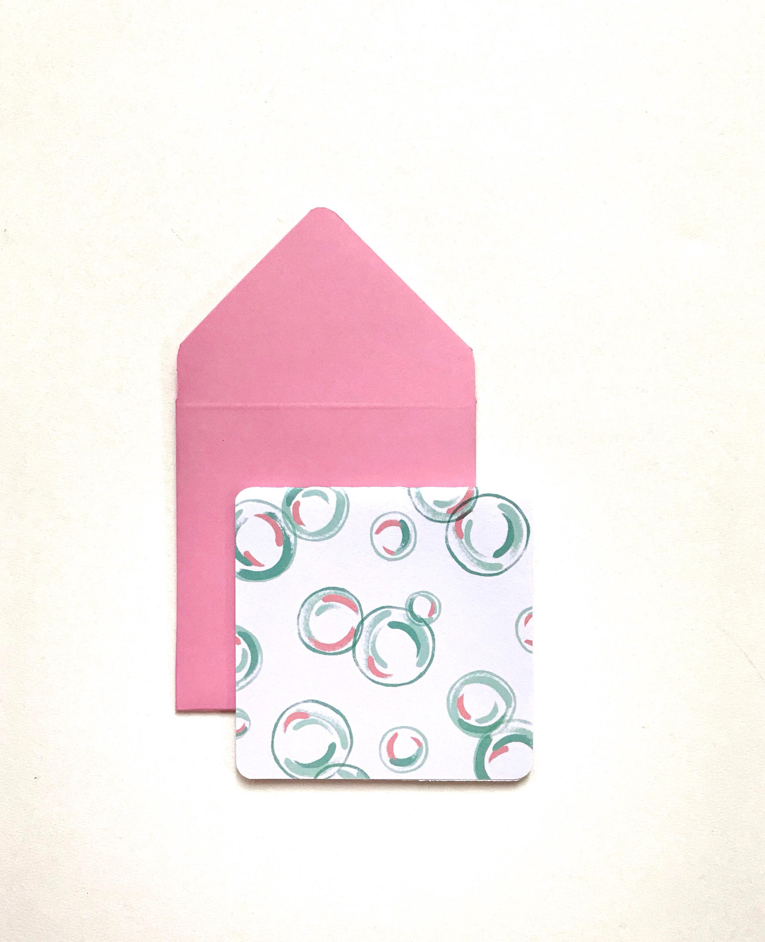 Bubble Mini Cards Small Square Cards Bubble Stationery - Etsy