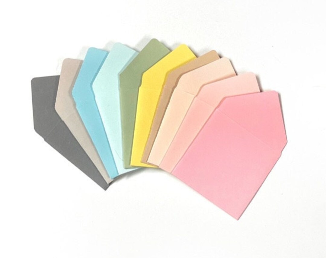 Assorted Pastel Envelopes, Set of Bulk Envelopes, Colorful Packaging ...