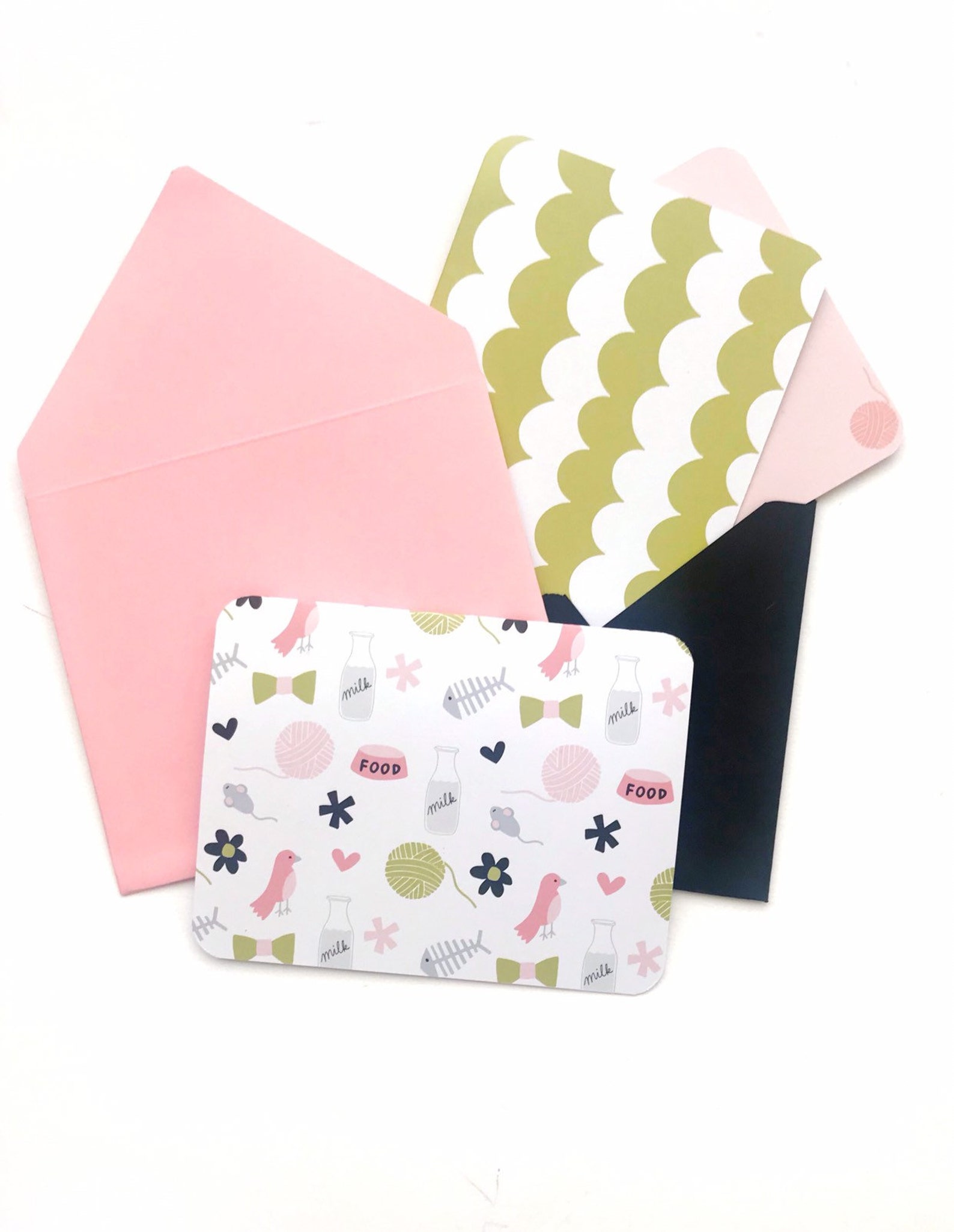 Cat Note Cards Cute Cat Stationery Feline Stationary Cat | Etsy