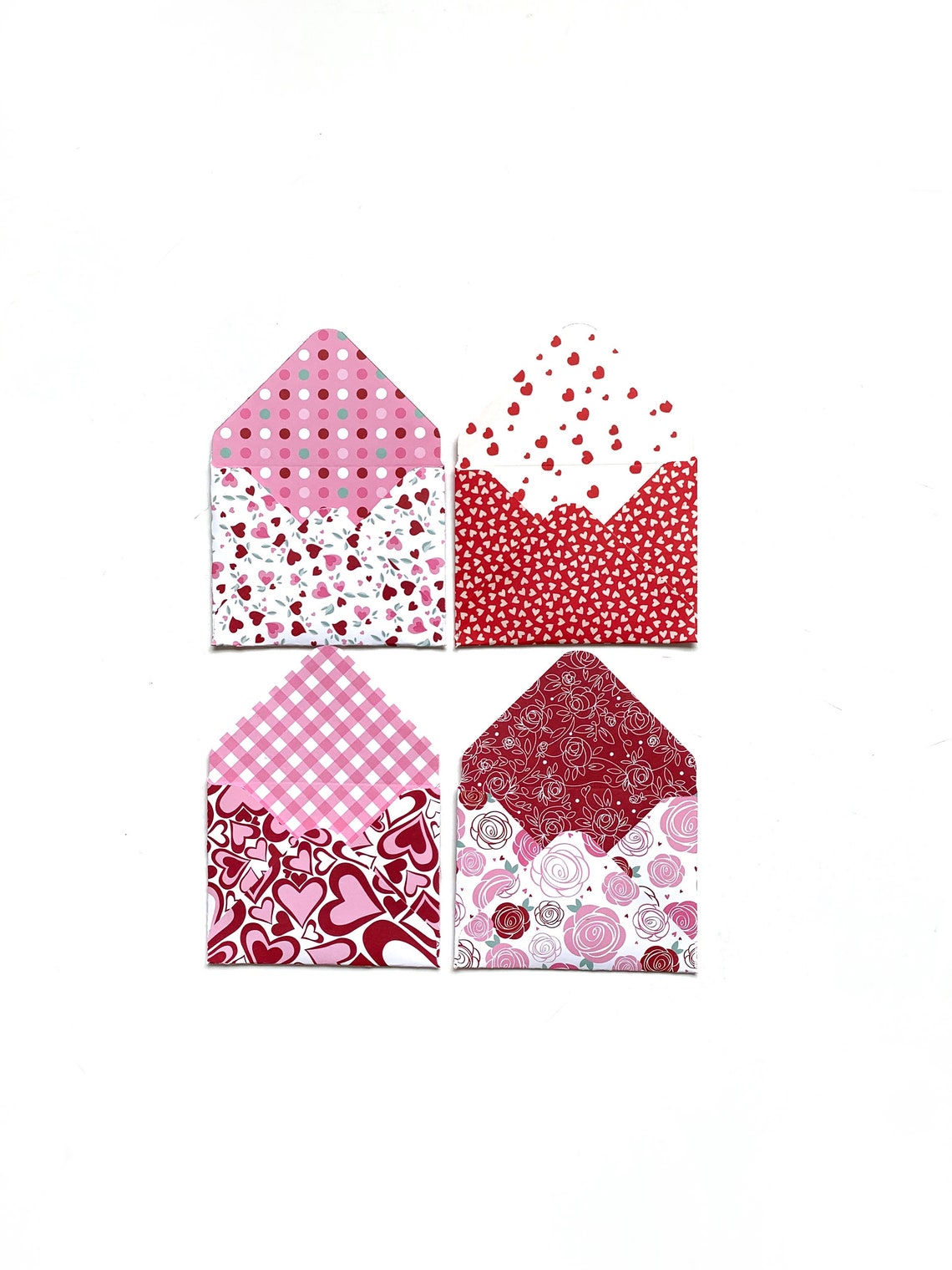 9 Valentine Mini Envelopes With Flat Cards, Blank Mini Cards, Love ...