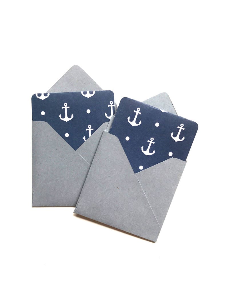 Nautical Mini Cards Anchor Gift Tags Nautical Gift Wrap - Etsy