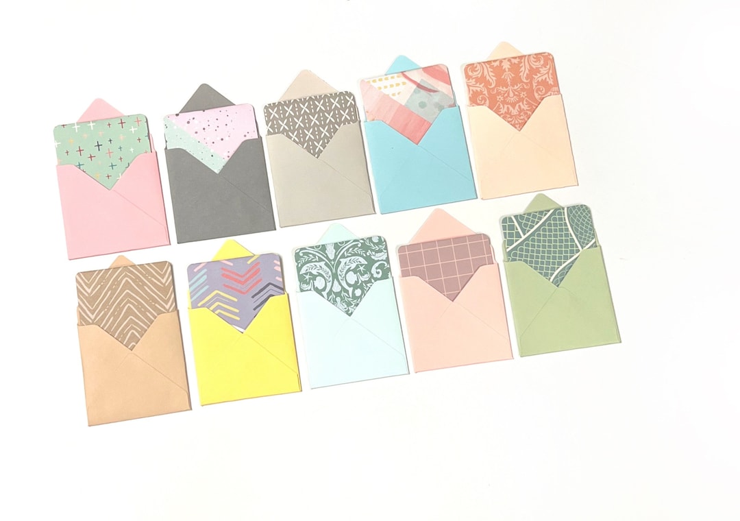 10 Pastel Note Cards Set, Cute Thank You Cards, Blank Mini Cards ...
