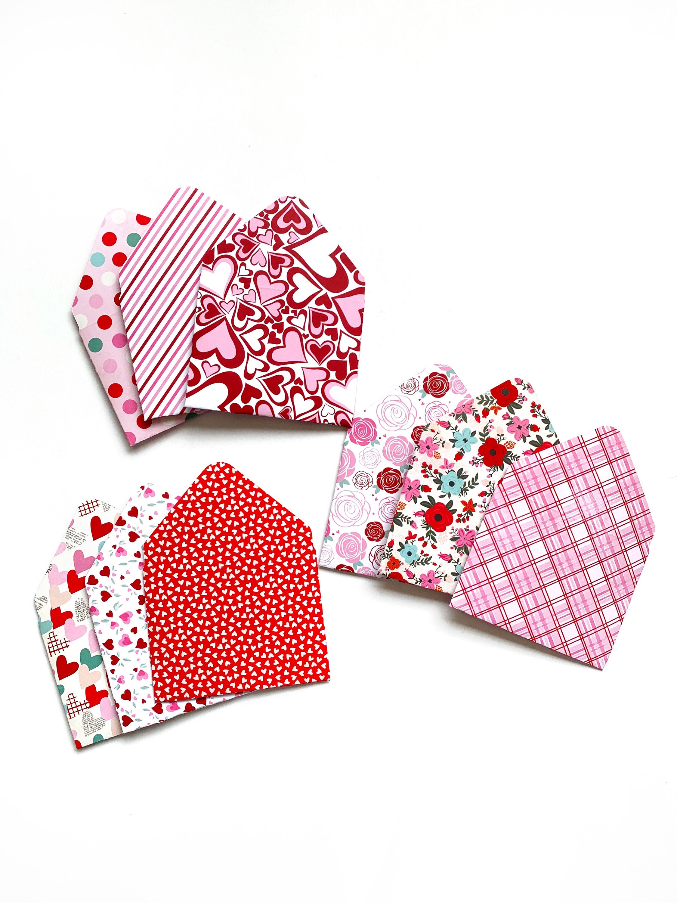 9 Valentine Mini Envelopes With Flat Cards, Blank Mini Cards, Love ...