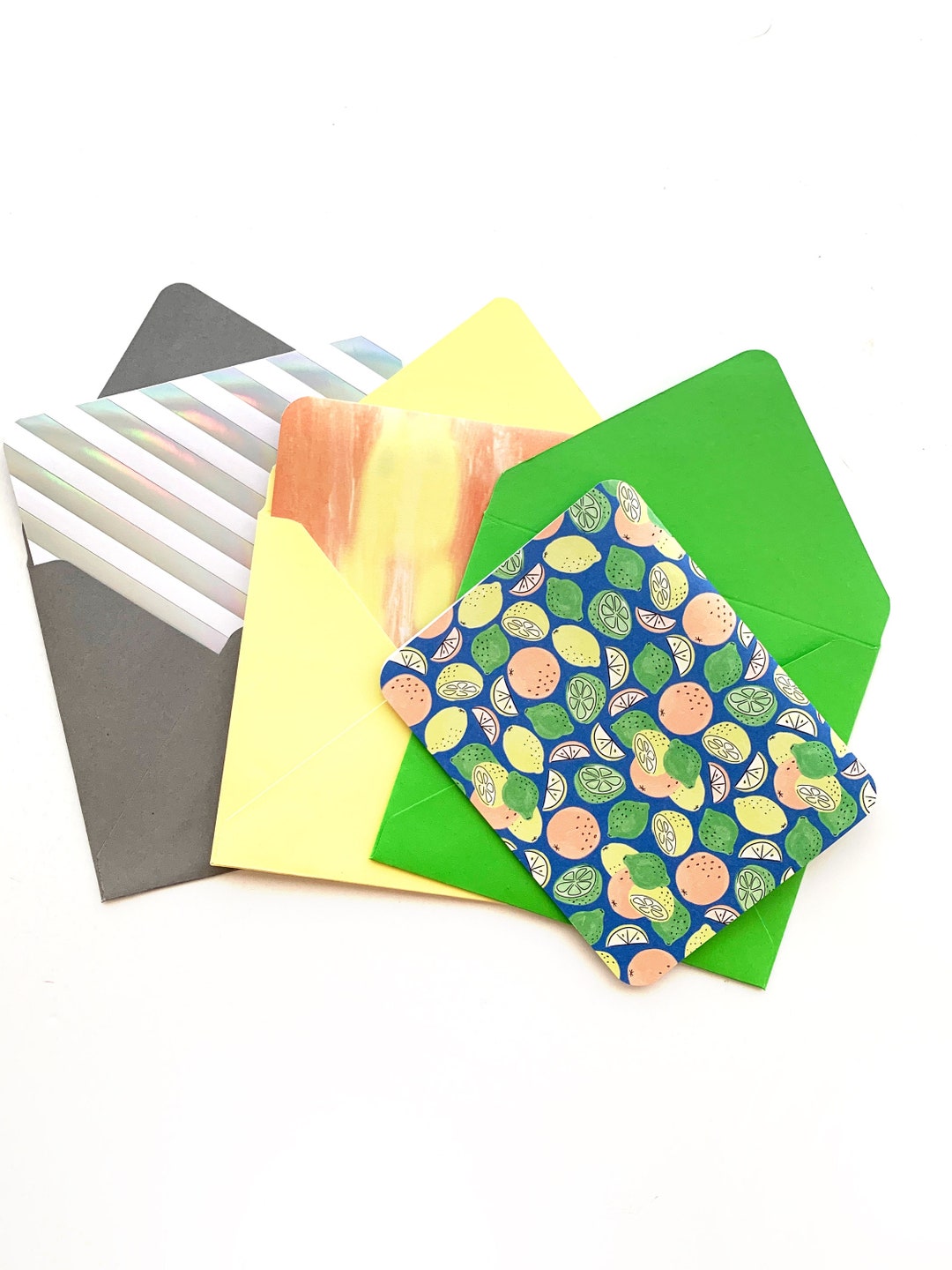Lime Green Note Card Set, Blank A2 Stationery Cards, Card With ...
