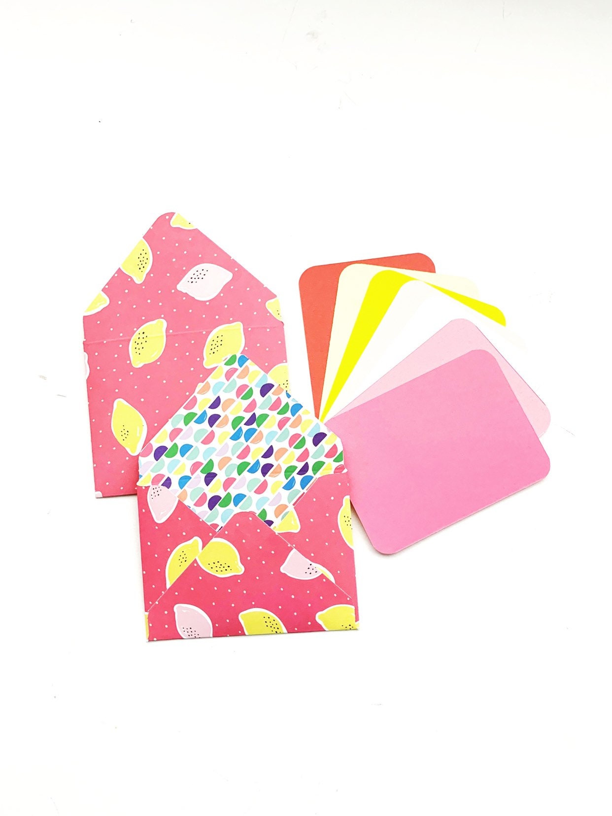 Lemon Envelopes, 3x4 Envelopes, Spring Pattern Stationery, Lemon ...