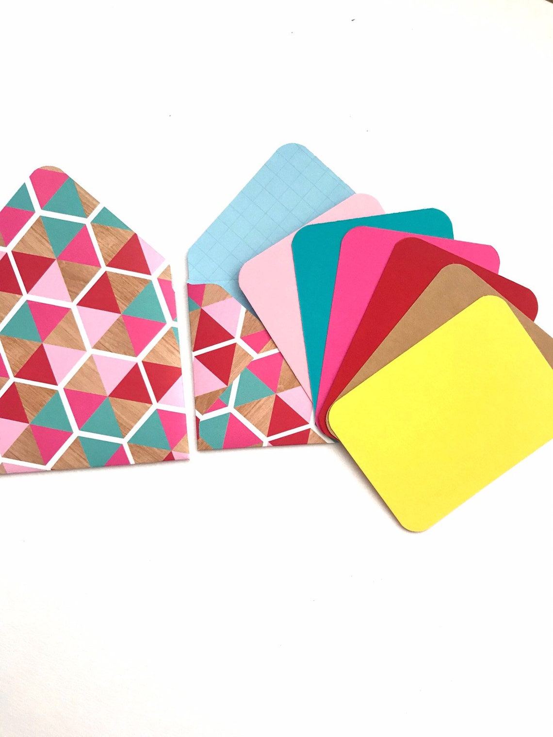 Geo pattern envelopes cute stationary set stationery gift | Etsy