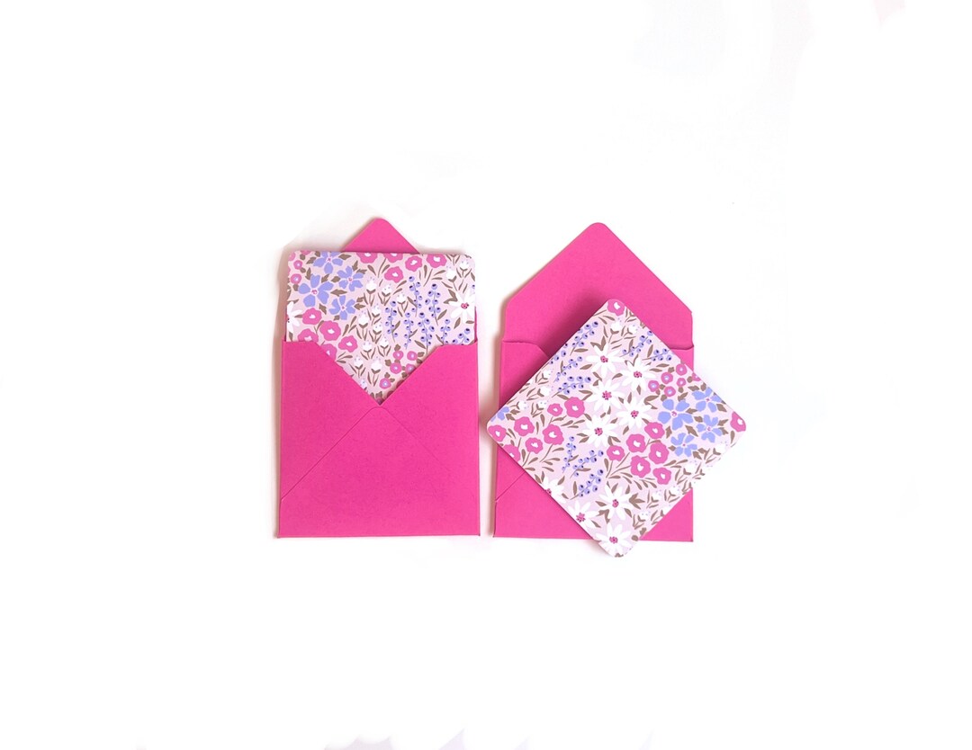 Mini Cards, Cards With Flowers, Blank Note Cards, Small Envelopes, Cute ...