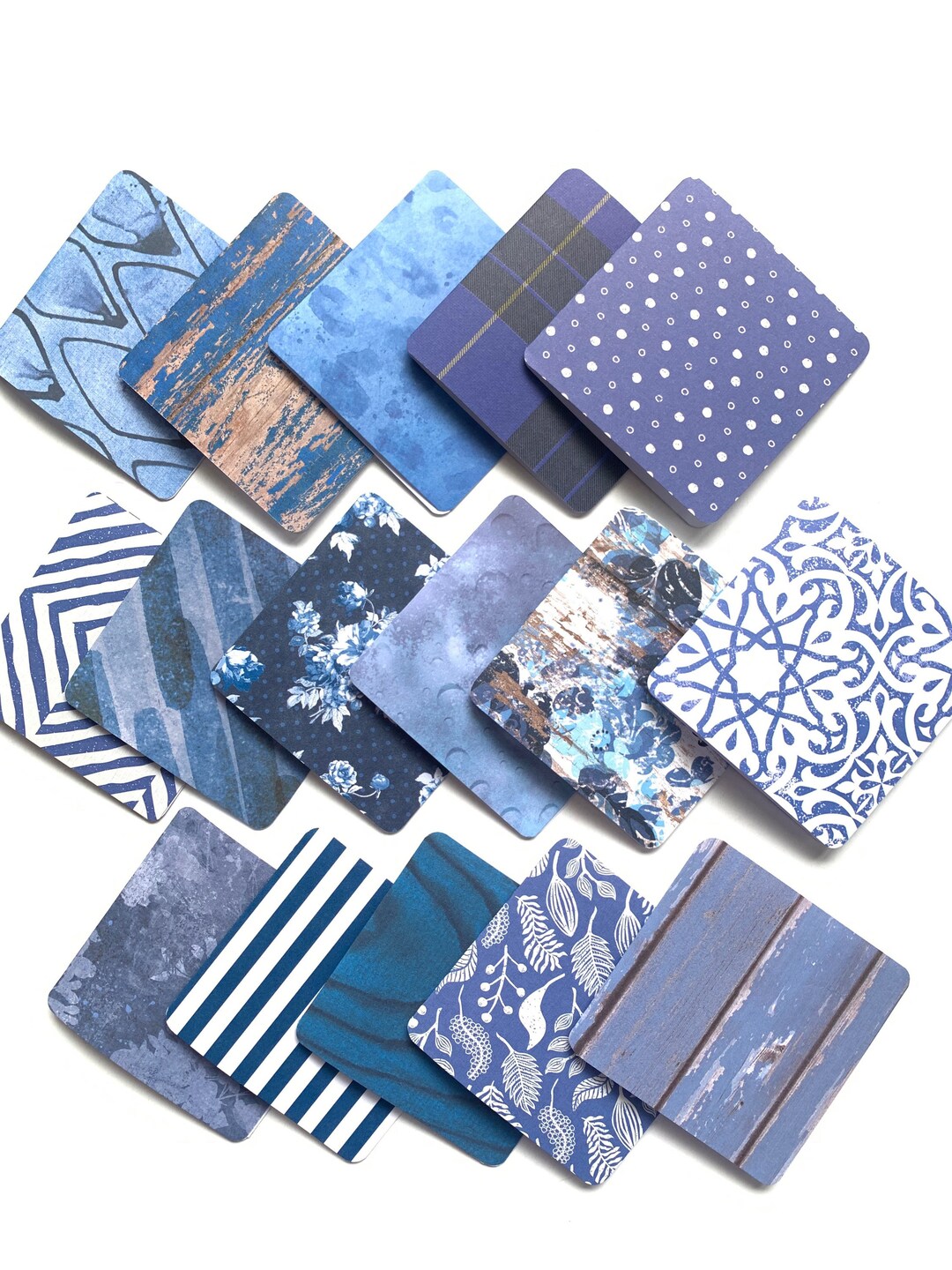 Blue Mini Cards, Cards for Gifts, Shipping Materials, Cute Note Cards ...