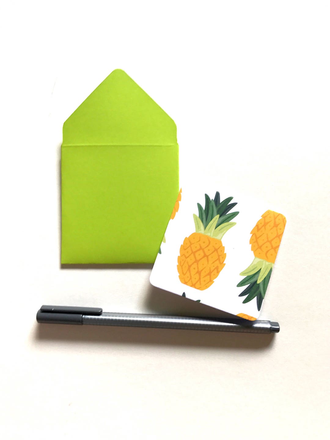 Pineapple Stationery, Pineapple Mini Cards, Blank Stationary Cards ...