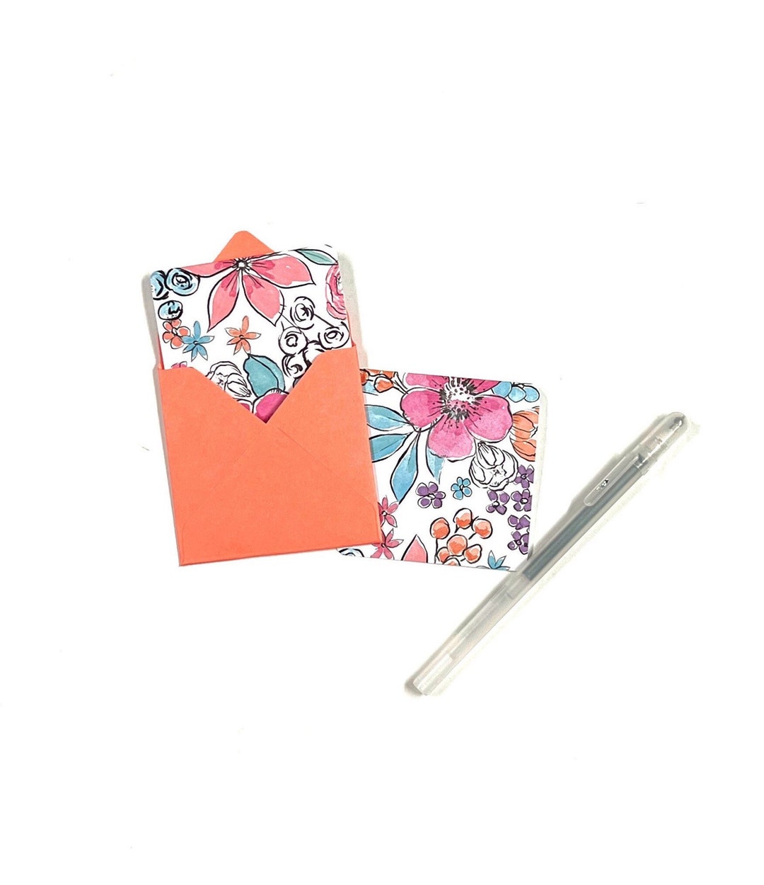 Watercolor Mini Cards, Tiny Envelopes for Blank Note Cards, Watercolor ...