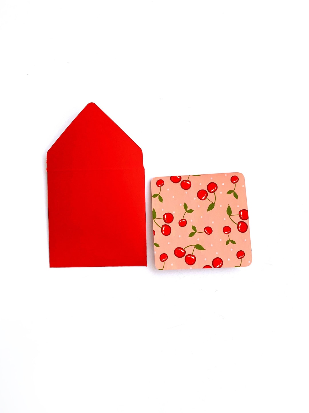 Cherry Mini Cards, Gift Wrap Cards, Small Note Cards, Simple Gift Wrap ...
