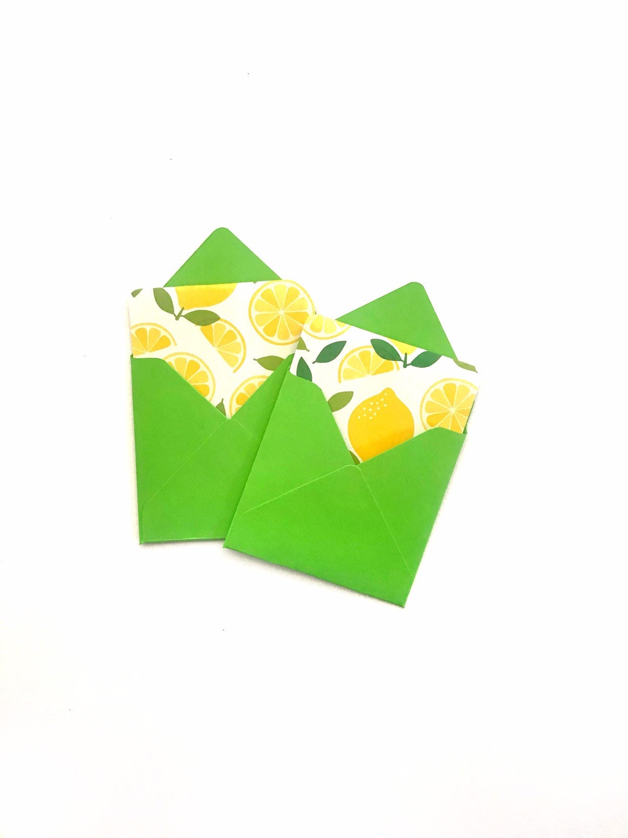 Lemon Mini Card Set Blank Thank You Cards Lemon Gift Wrap - Etsy