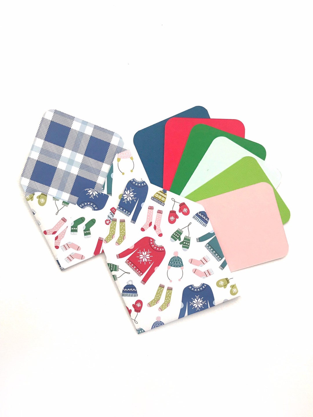 Sweater Weather Envelopes, Pattern Holiday Envelopes, Tiny Note Cards ...