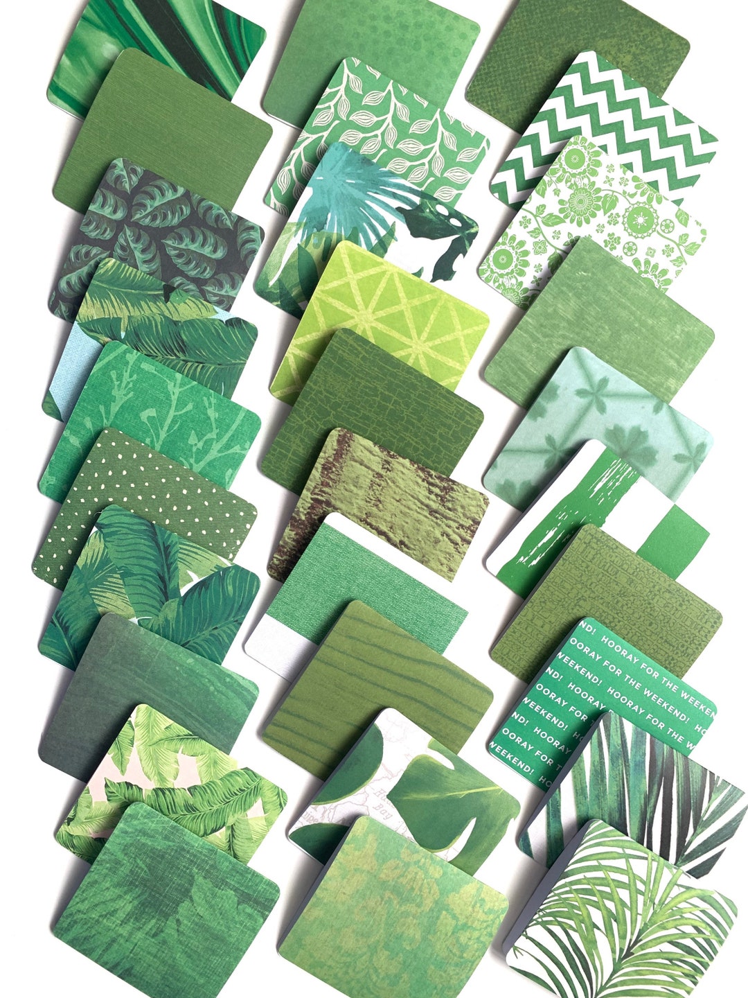 Green Mini Cards, Cards for Gifts, Shipping Materials, Cute Note Cards ...