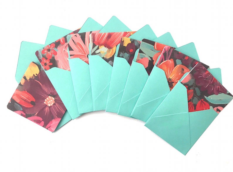 Watercolor mini cards tiny envelopes for blank note cards | Etsy