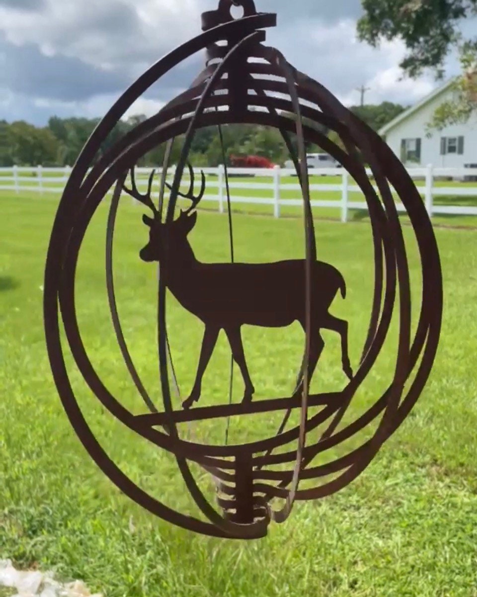 Metal Deer Wind Spinner - Etsy