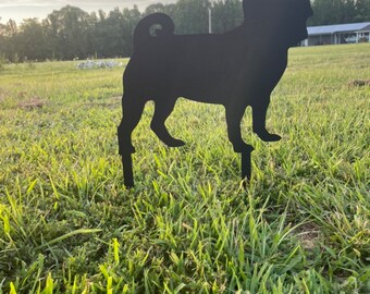 Metal Pug Yard Stake - Etsy