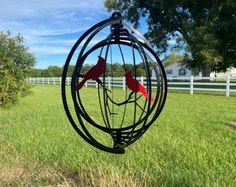 Dual Red Cardinal Wind Spinner V2 - Etsy