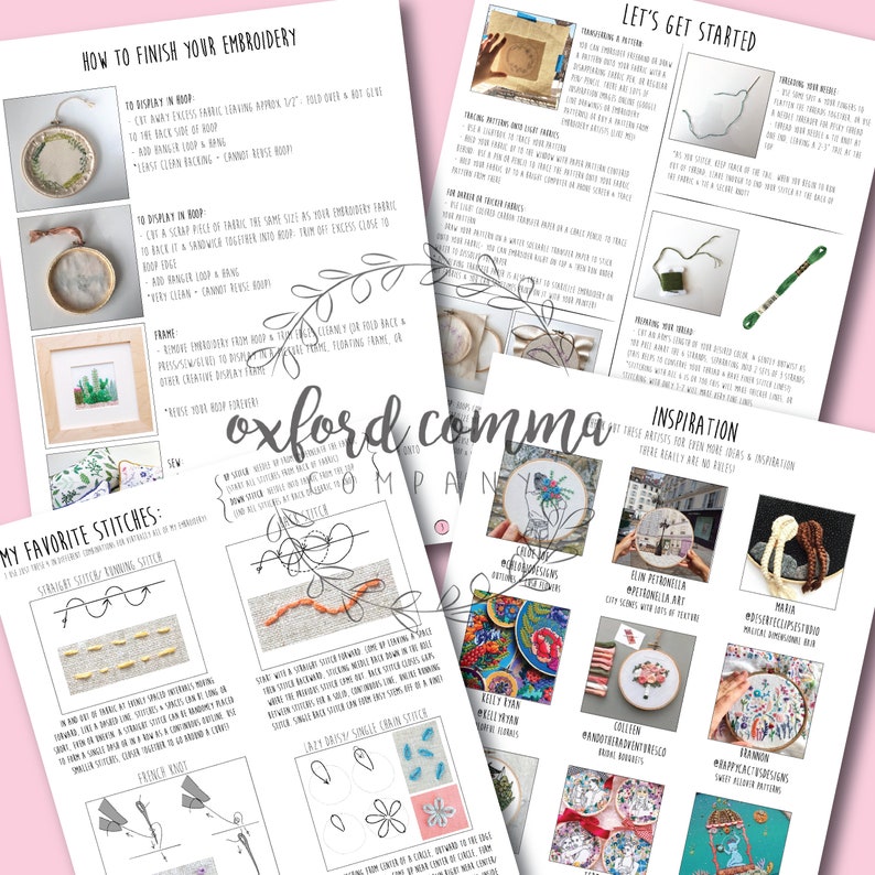 DIGITAL Intro to Embroidery Beginner Booklet - Etsy