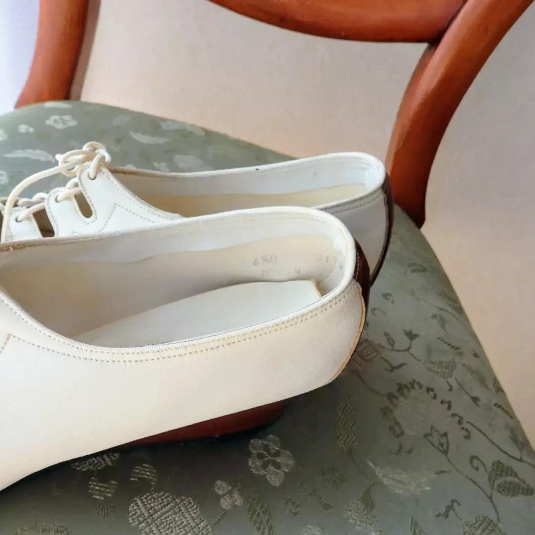 1930s Shoes/ 30s Wedge Heel Shoes Brown and White Spectator Shoes US6.5 ...