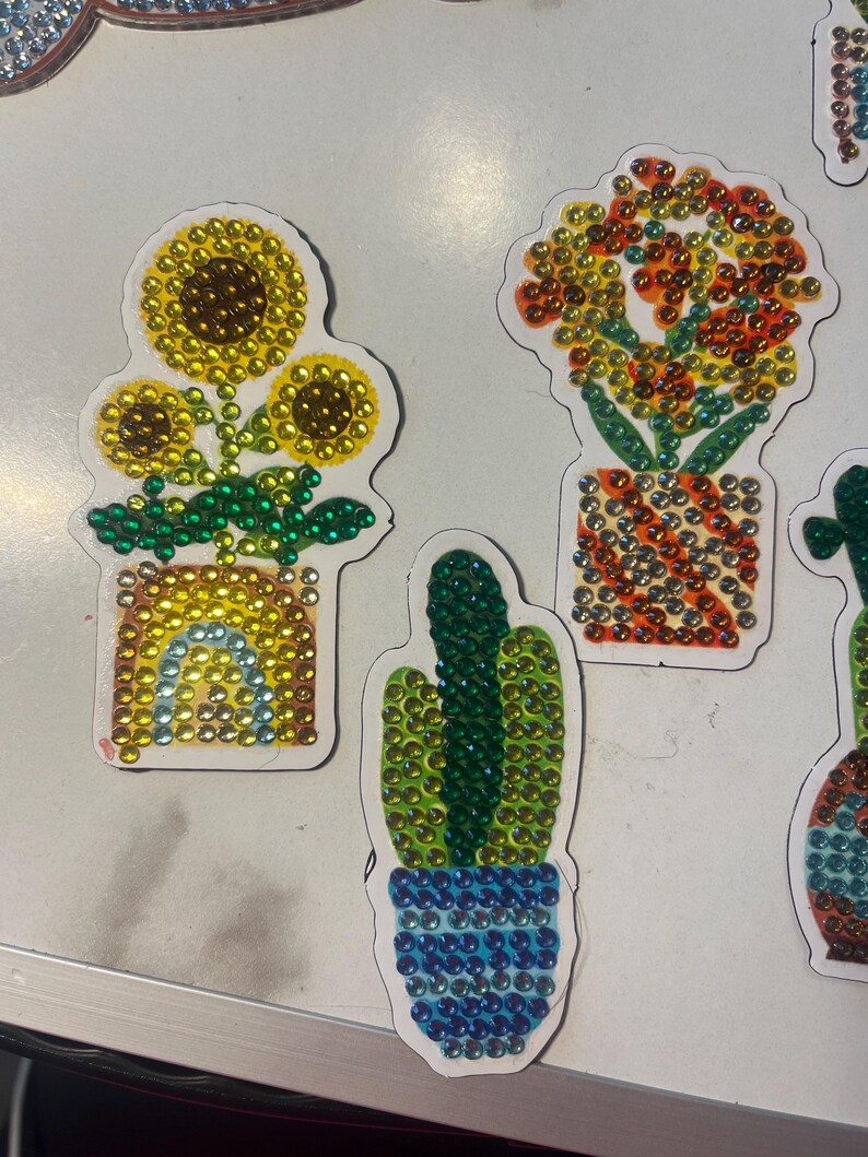 Diamond Dots Magnets Plants Completed - Etsy