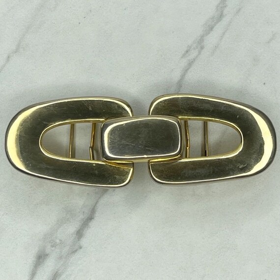 Vintage 2 Piece Interlocking Gold Tone Belt Buckle - Etsy