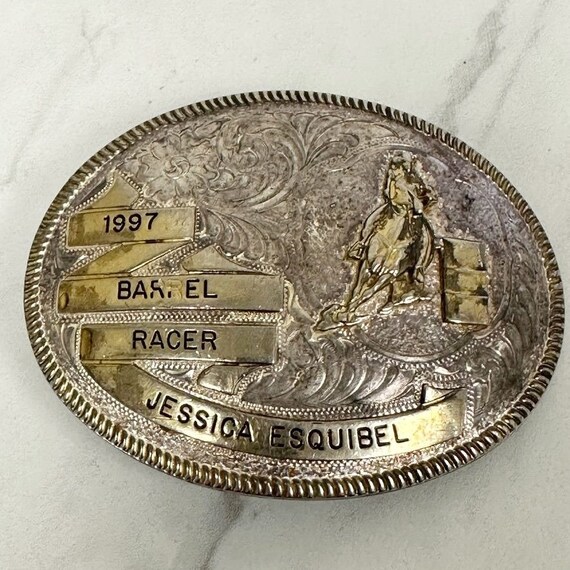 barrel racer belt buckle - Gem
